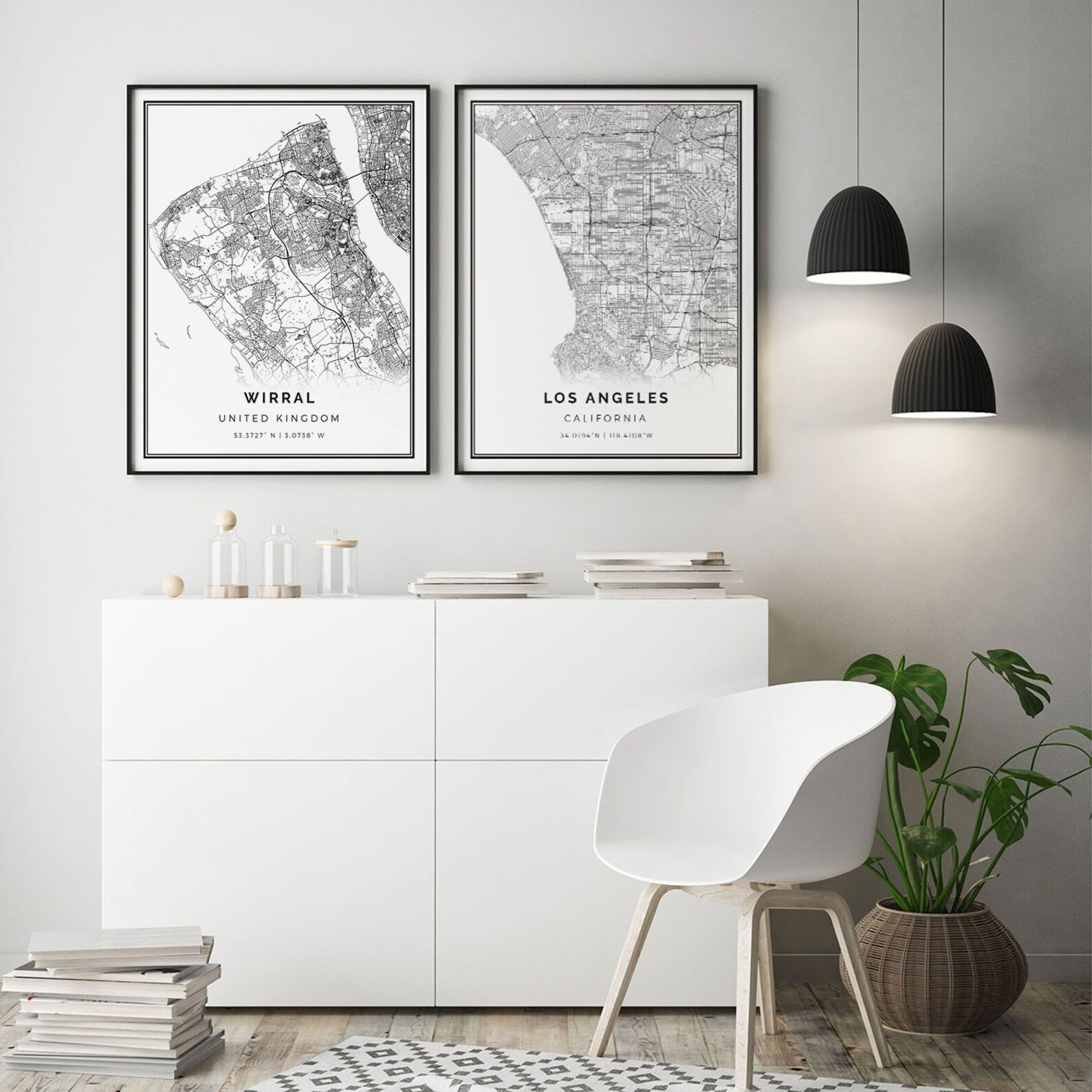 Wirral Map Print Minimalistic Wall Art Poster City Maps | Etsy