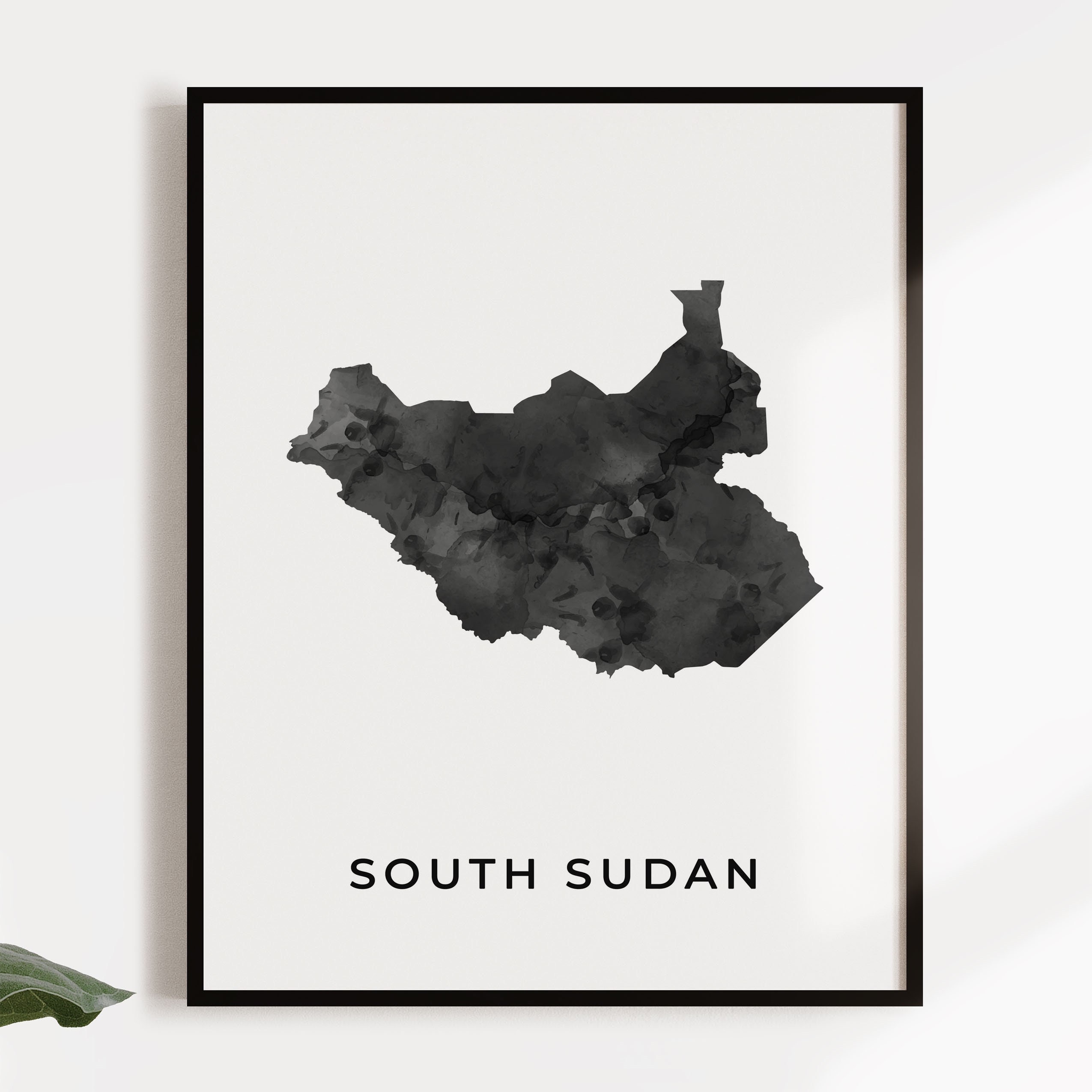 South Sudan Map Art Poster Black and White Wall Art Print of - Etsy