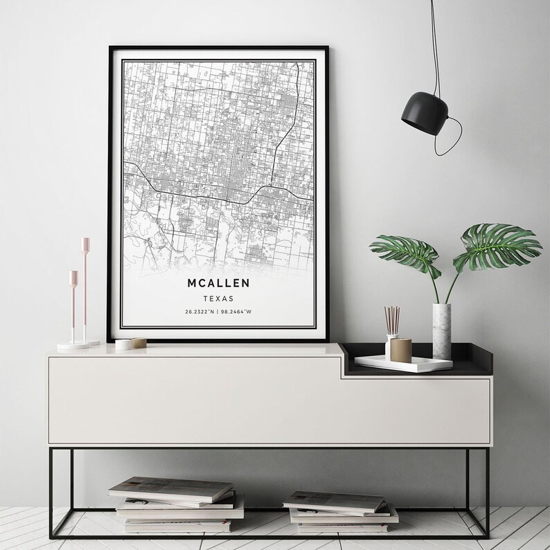 Mcallen Map Print Minimalistic Wall Art Poster City Maps | Etsy