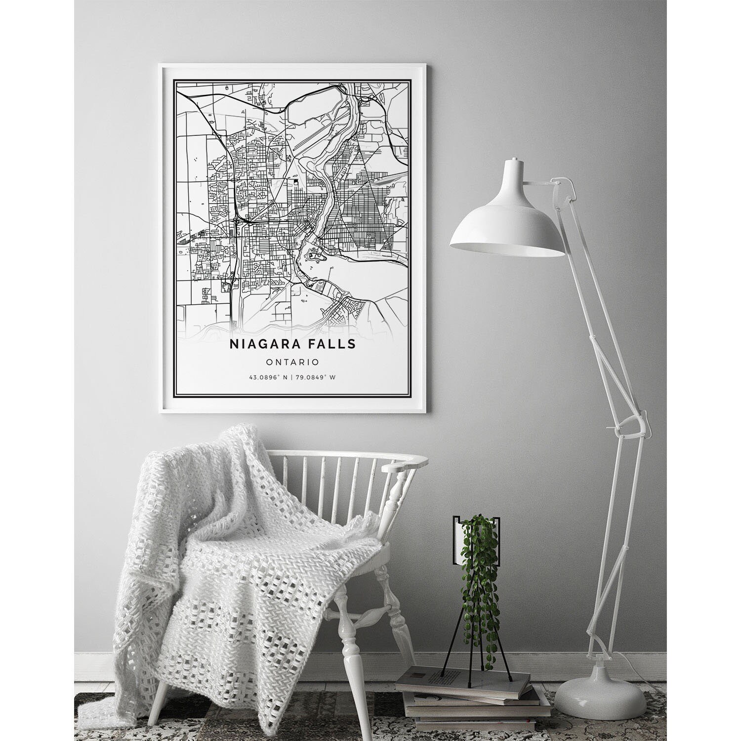 Niagara Falls Map Print Minimalistic Wall Art Poster City - Etsy
