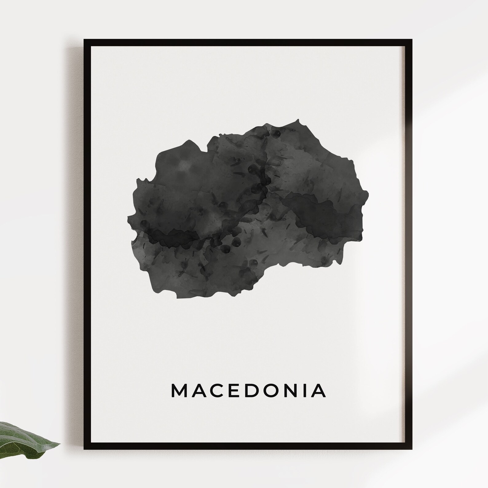Macedonia Map Art Poster Black and White Wall Art Print of | Etsy