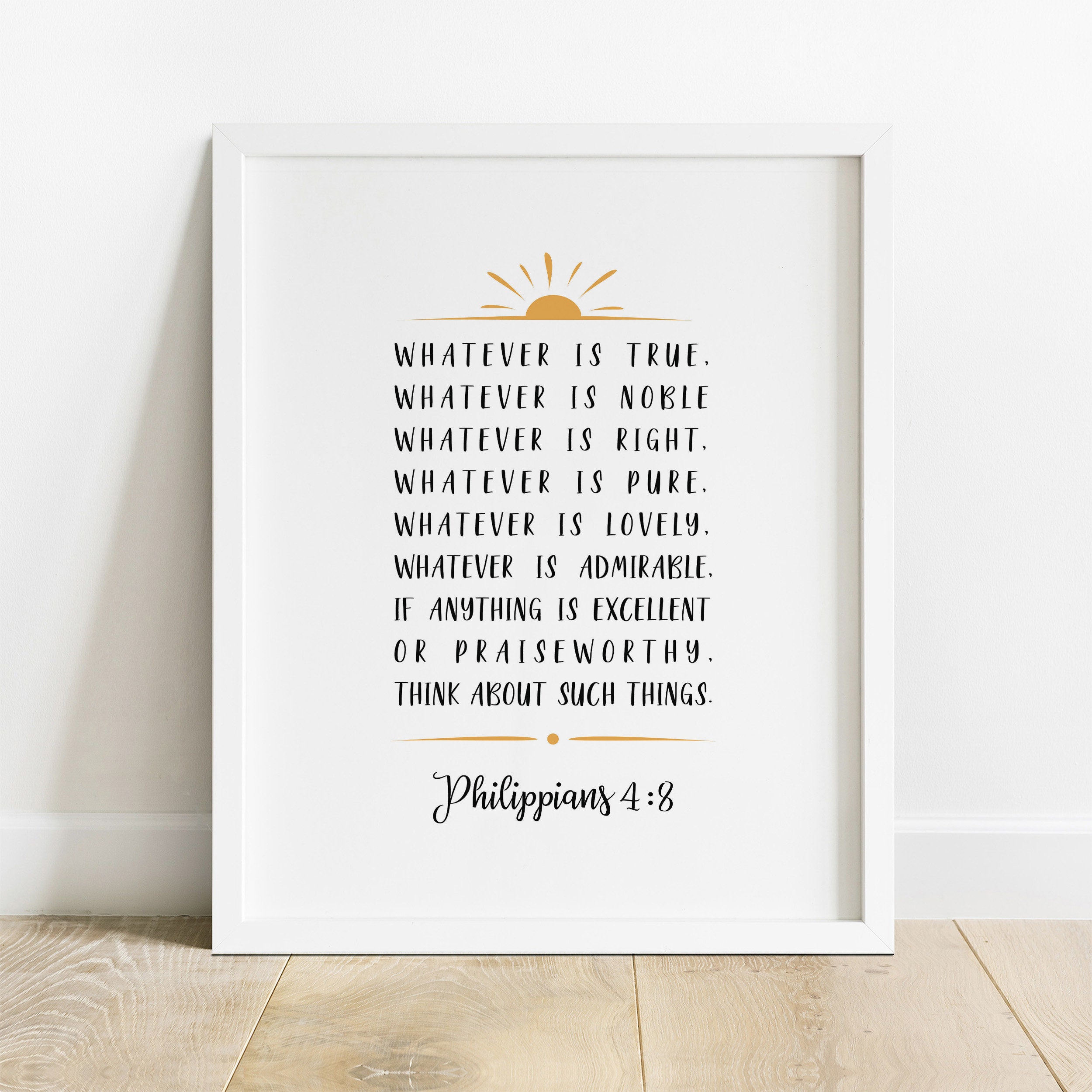 Philippians 4 8 Bible Quote Print Bible Verse Wall Art Poster - Etsy