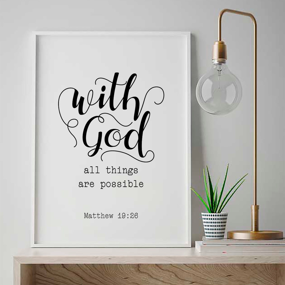 Bible Verse Art Print Inspirational Quote Typography Wall | Etsy