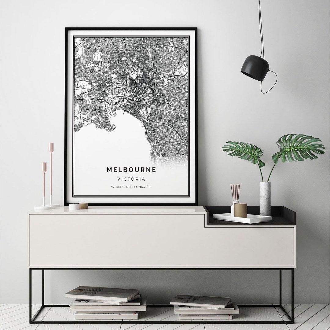 Melbourne Map Print | Minimalistic Wall Art Poster | City Maps ...