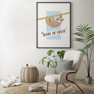 Sloth Poster Wall Decor, Poster Wall Decor, Sloth Wall Decor, Hang in ...