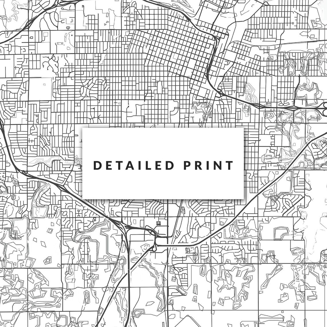 Topeka Map Print Minimalistic Wall Art Poster City Maps - Etsy