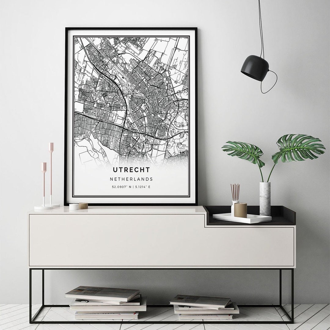 Utrecht Map Print | Minimalistic Wall Art Poster | City Maps ...