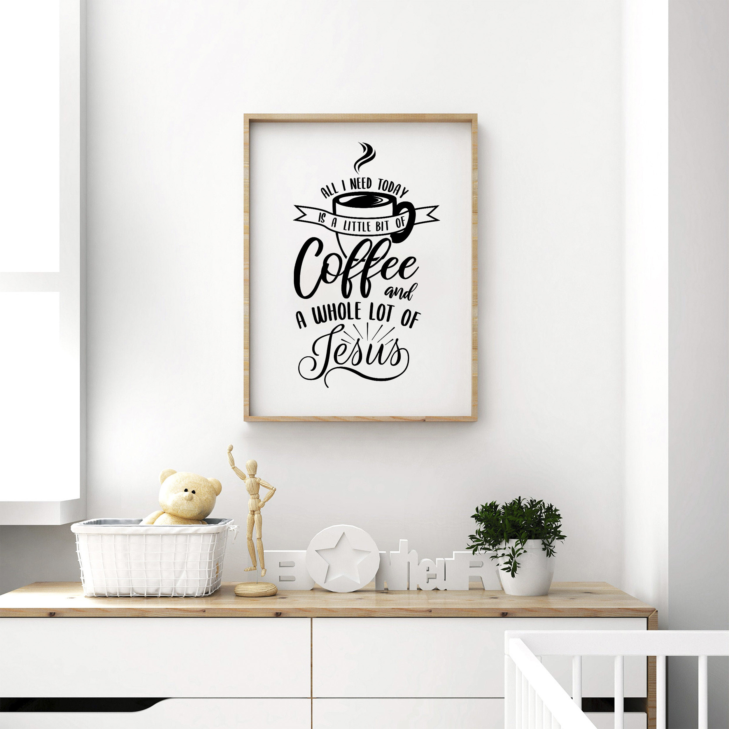 Christian Kitchen Art Christian Coffee Print All I Need is A - Etsy