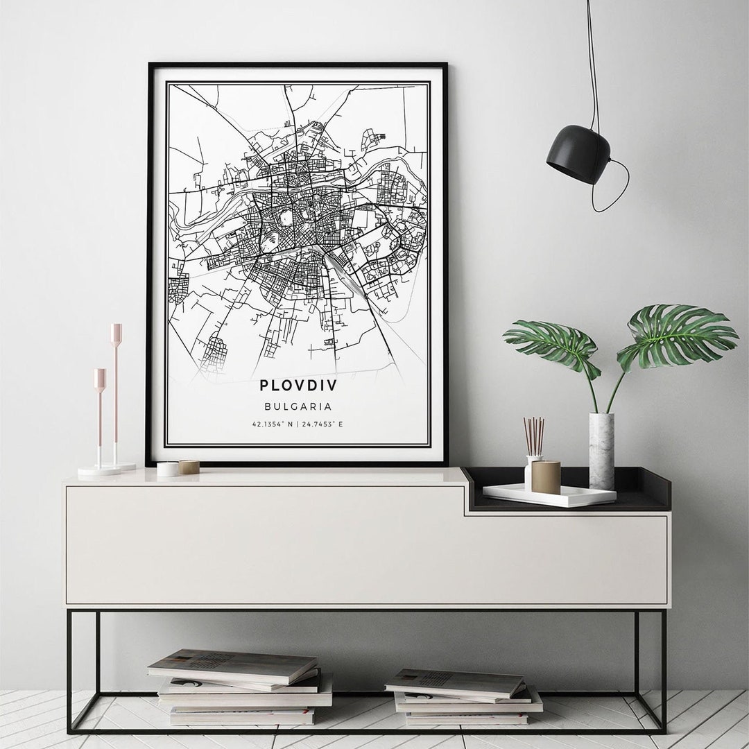 Plovdiv Map Print | Minimalistic Wall Art Poster | City Maps ...