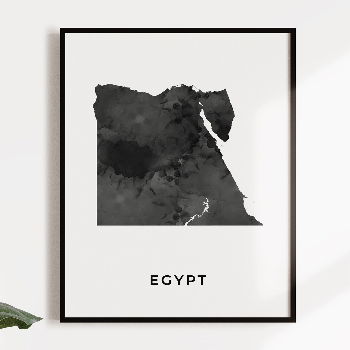 Egypt Map Art Poster Black and White Wall Art Print of Egypt - Etsy