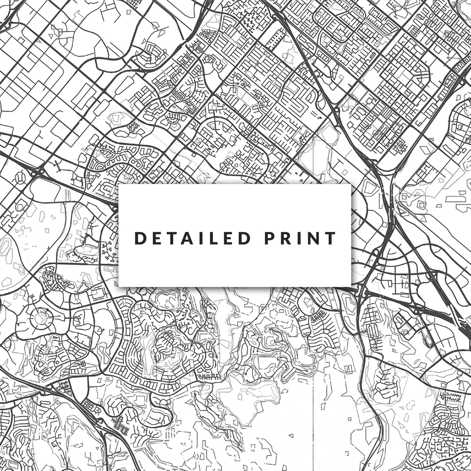 Irvine Map Print Minimalistic Wall Art Poster City Maps - Etsy