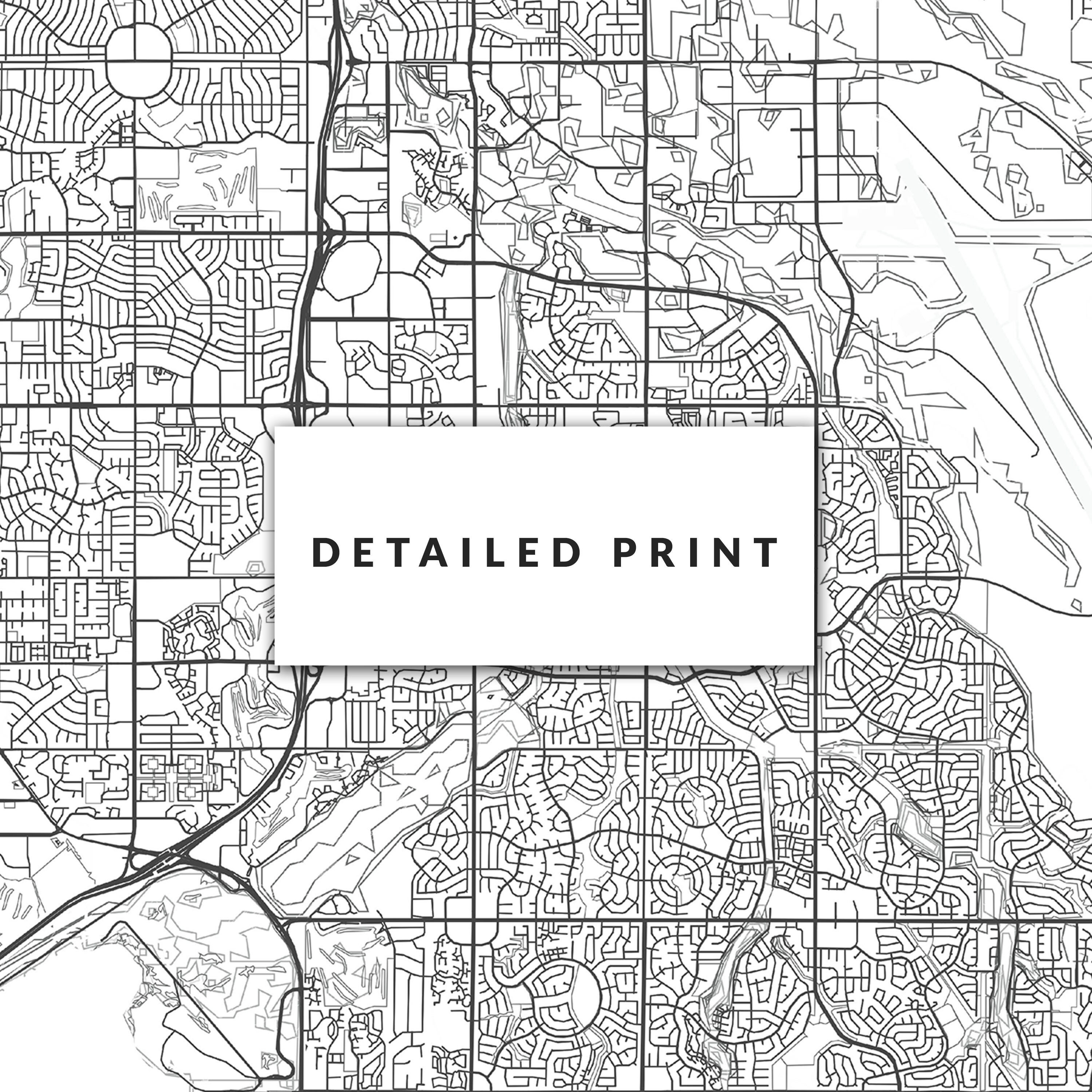 Aurora Map Print Minimalistic Wall Art Poster City Maps - Etsy