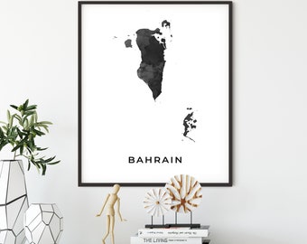 Bahrain Vintage Style Map Print Bahrain Map Poster Middle - Etsy