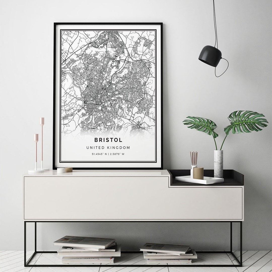 Bristol Map Print | Minimalistic Wall Art Poster | City Maps ...
