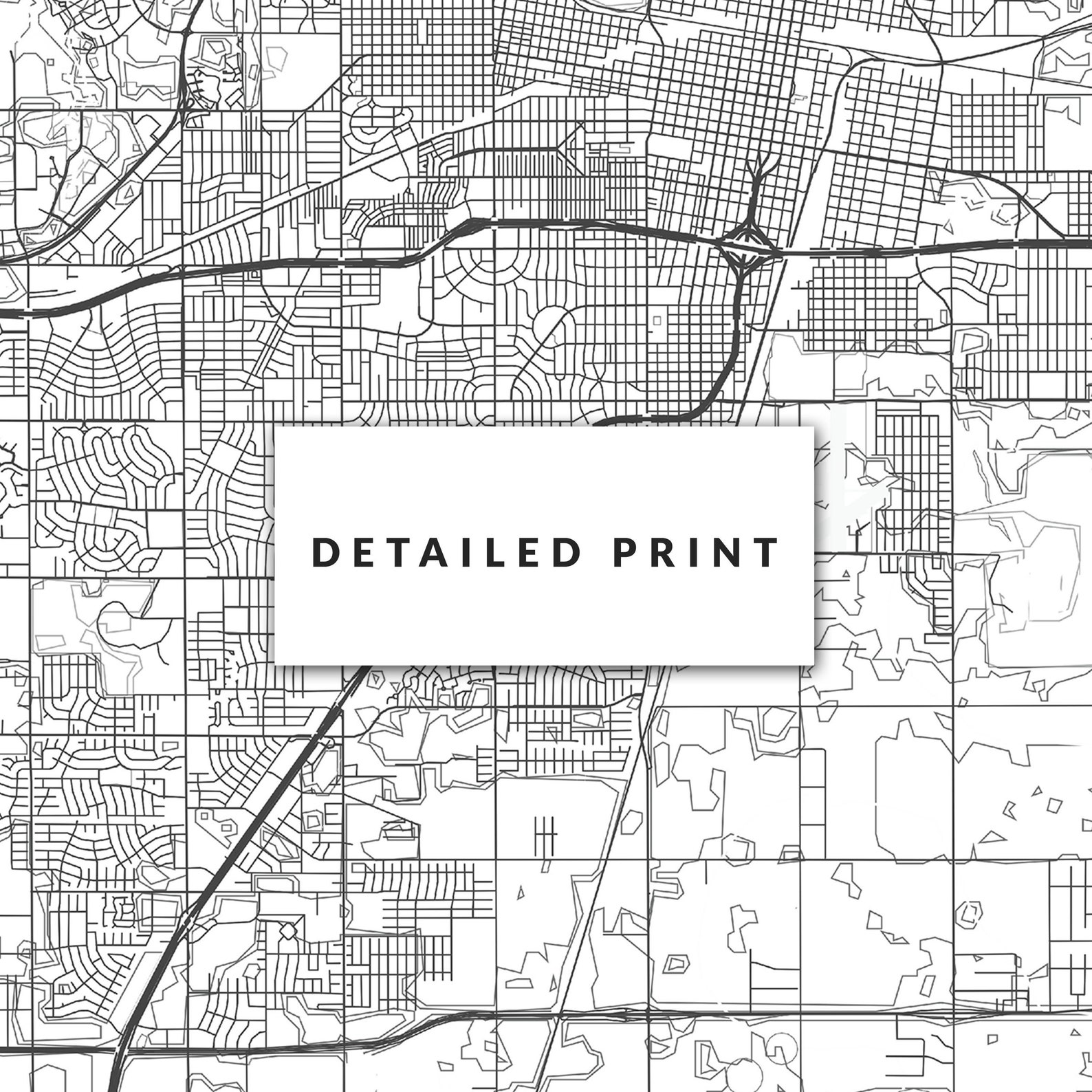 Amarillo Map Print Minimalistic Wall Art Poster City Maps - Etsy