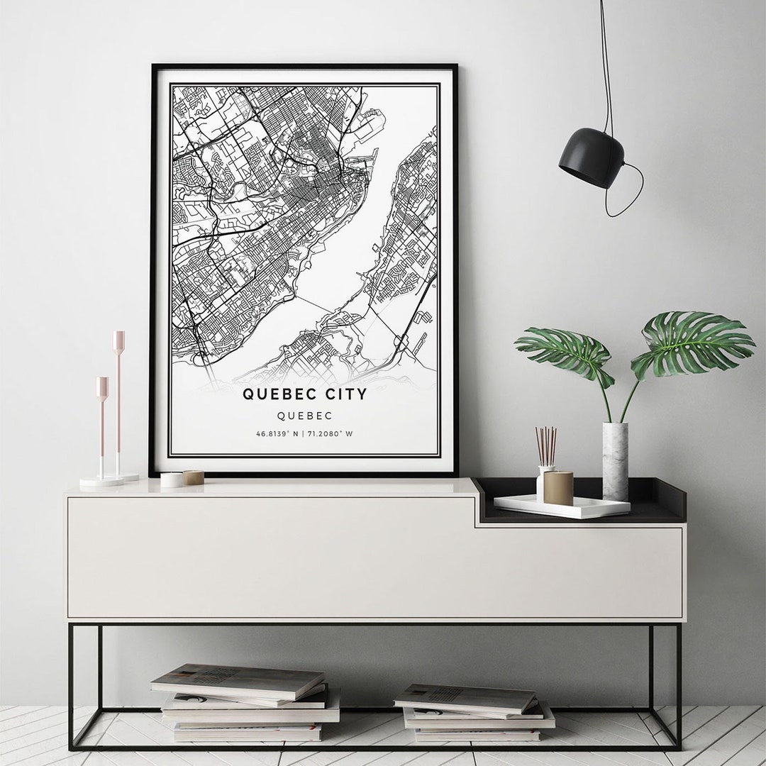 Quebec City Map Print | Minimalistic Wall Art Poster | City Maps ...