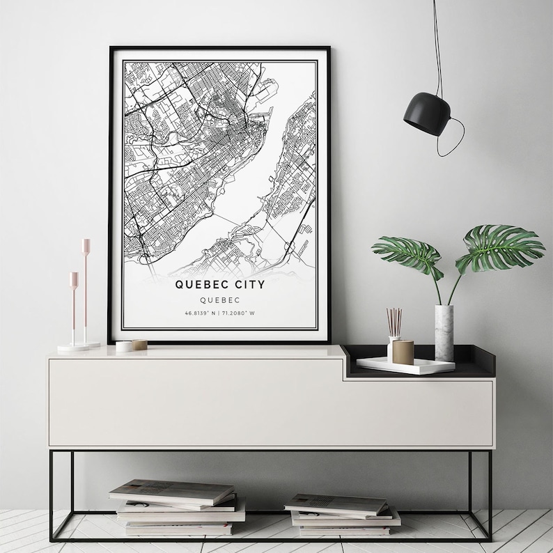 Quebec City Map Print Minimalistic Wall Art Poster City - Etsy