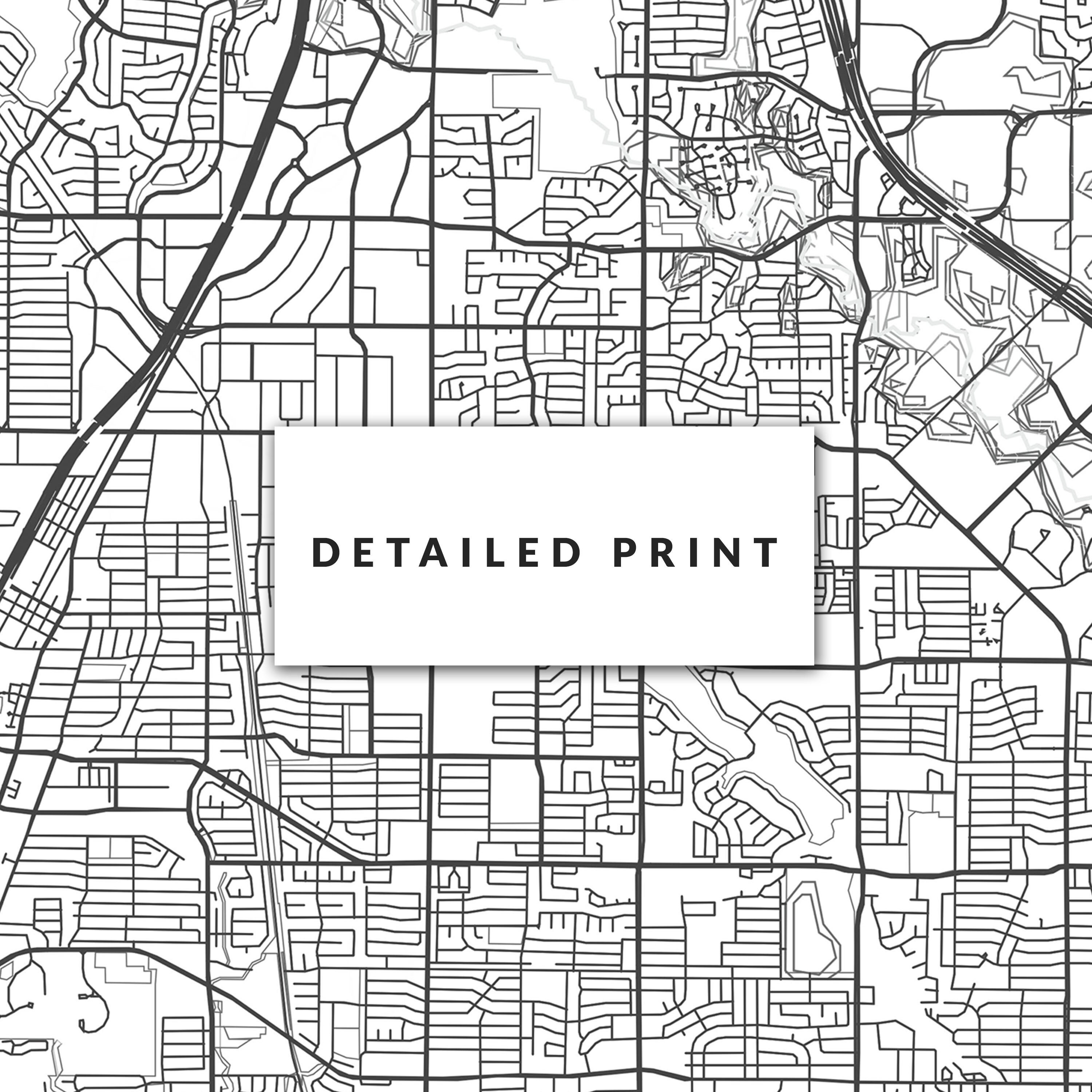 Richardson Map Print Minimalistic Wall Art Poster City | Etsy
