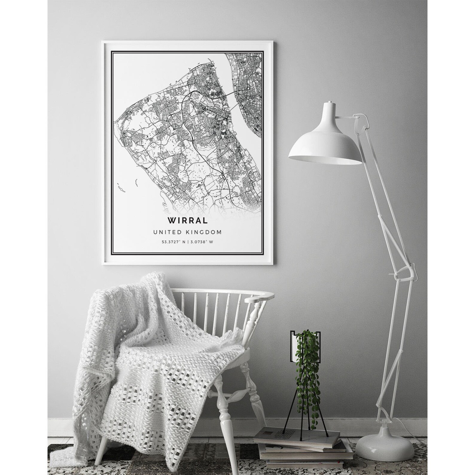 Wirral Map Print Minimalistic Wall Art Poster City Maps | Etsy