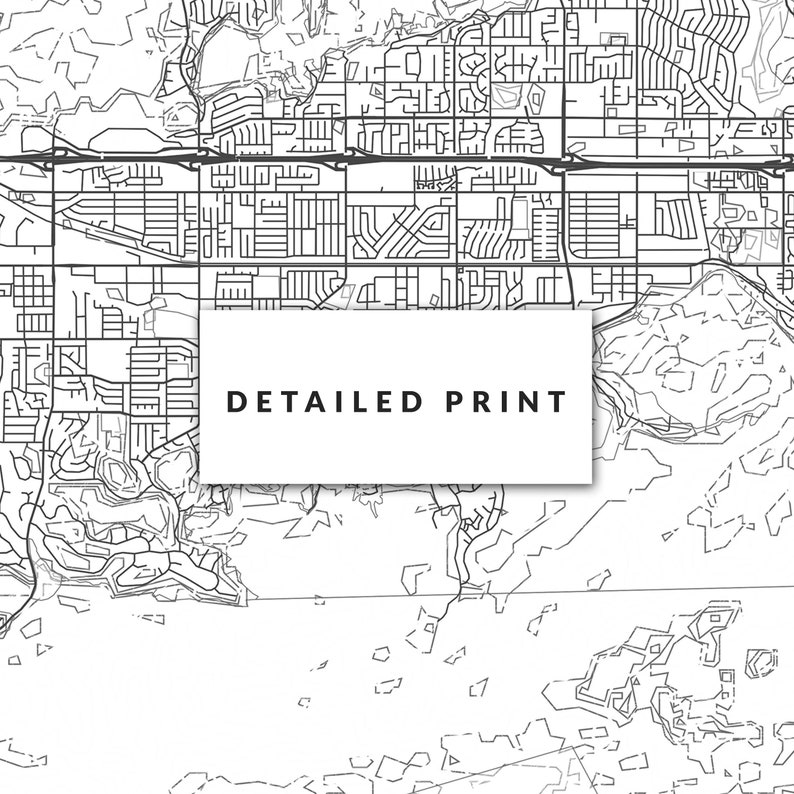 Simi Valley Map Print Minimalistic Wall Art Poster City - Etsy