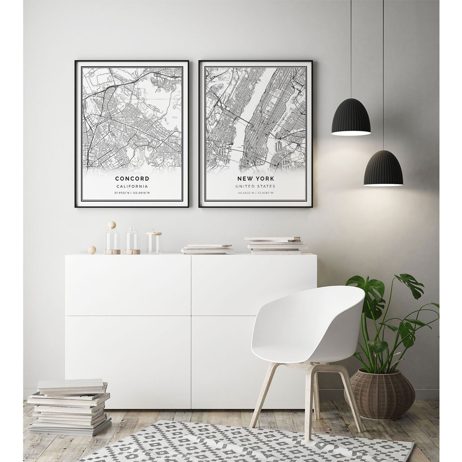 Concord Map Print Minimalistic Wall Art Poster City Maps - Etsy