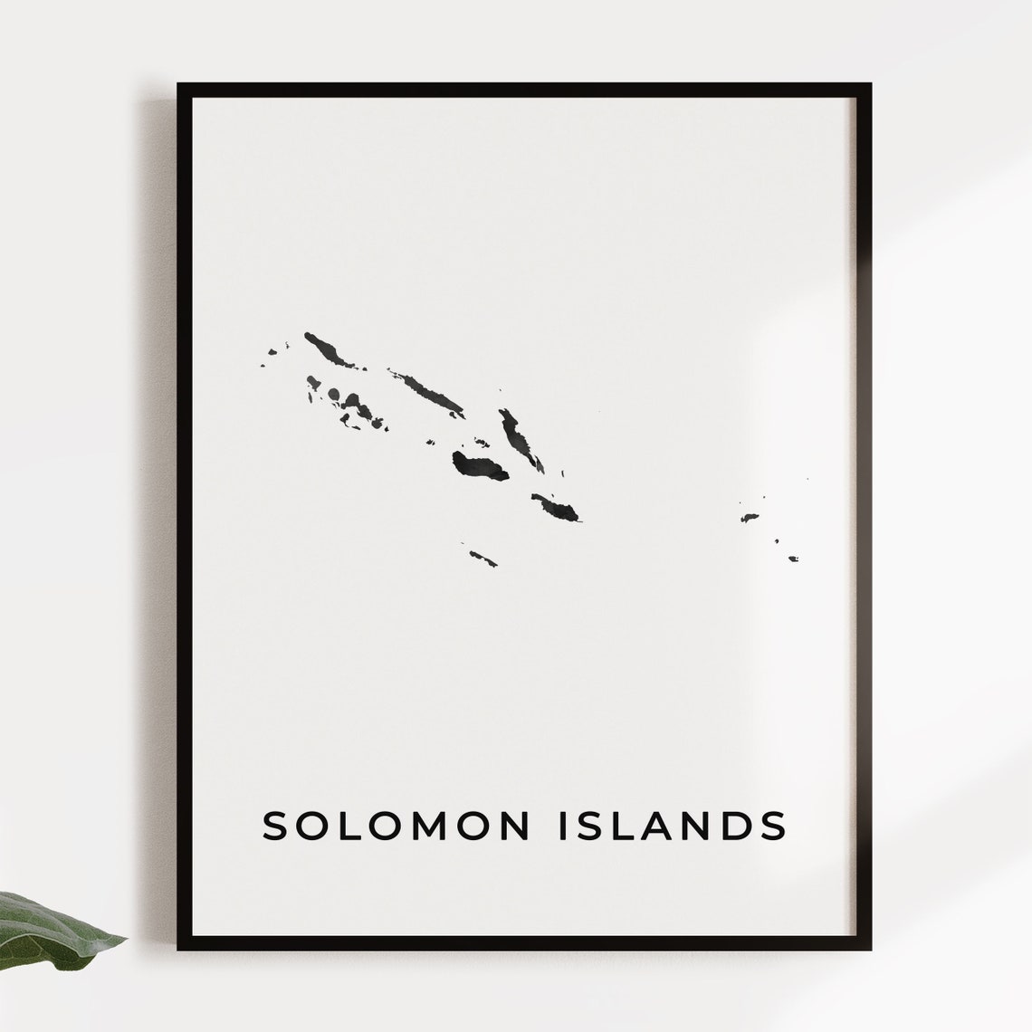 Solomon Islands Map Art Poster Black and White Wall Art Print - Etsy