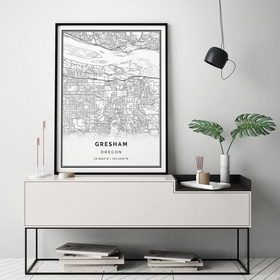 Gresham Map Print | Minimalistic Wall Art Poster | City Maps ...