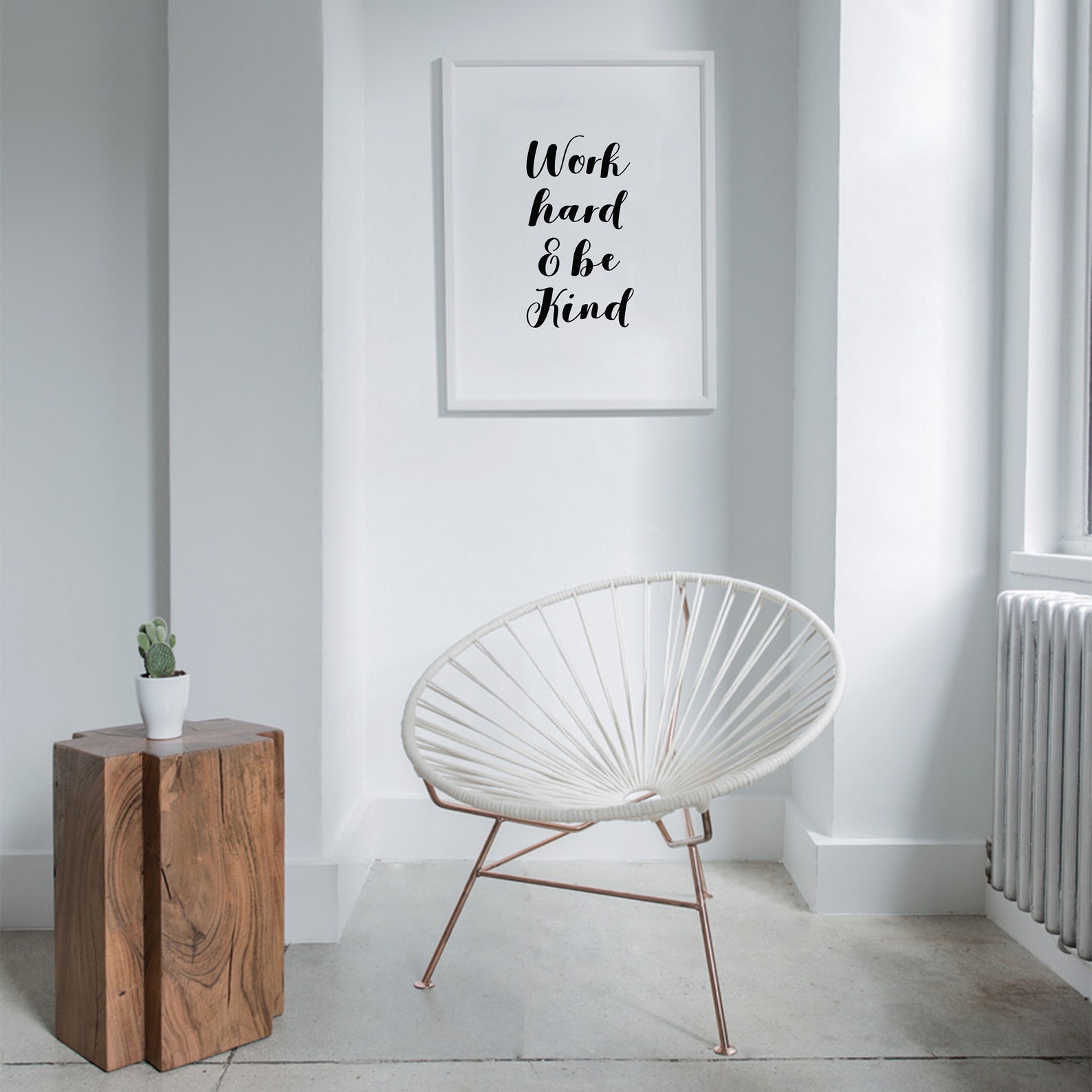 Work Hard and Be Kind Quote Art Print Modern Print Modern - Etsy