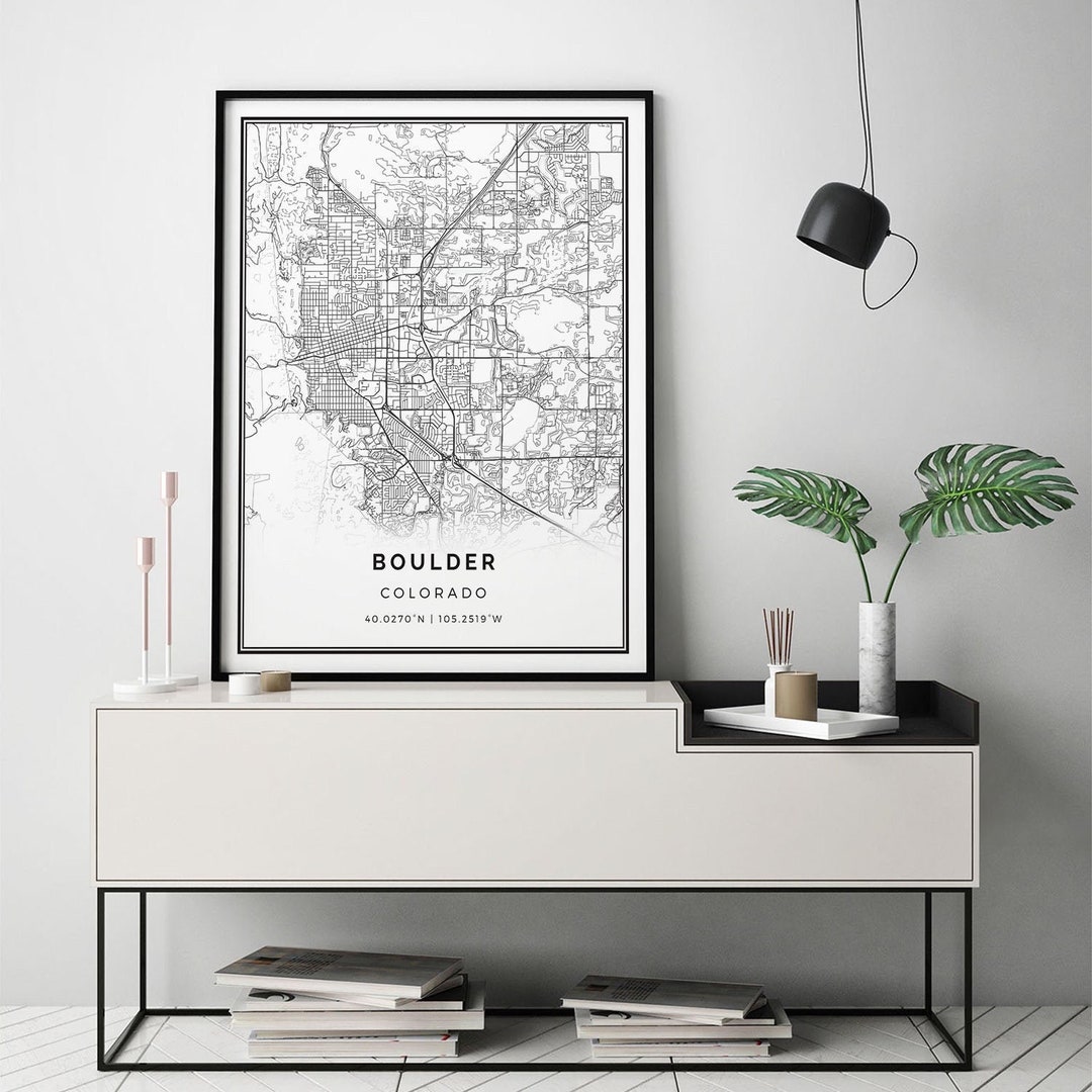 Boulder Map Print | Minimalistic Wall Art Poster | City Maps ...