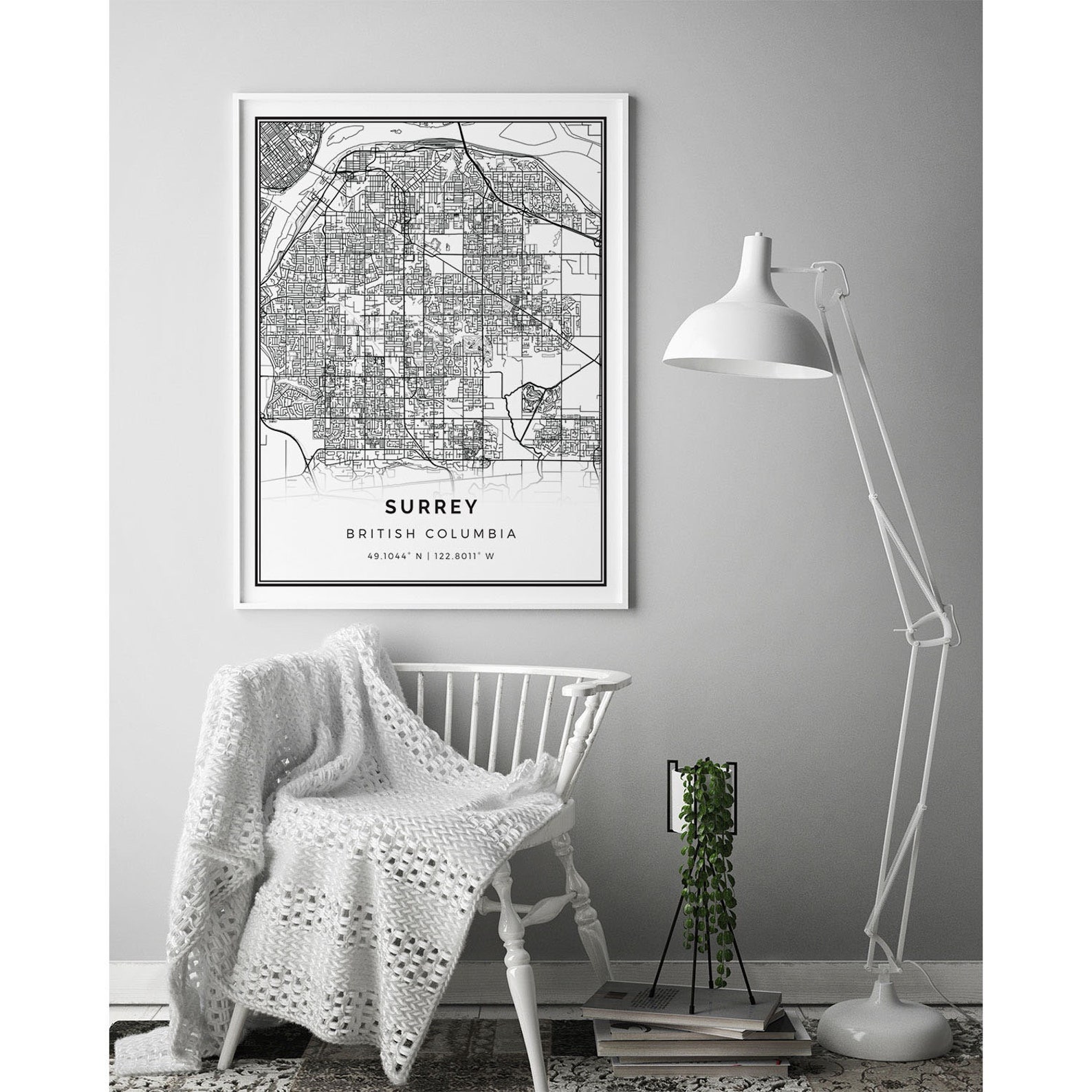 Surrey Map Print Minimalistic Wall Art Poster City Maps - Etsy