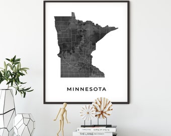 Minnesota Map Art | Etsy