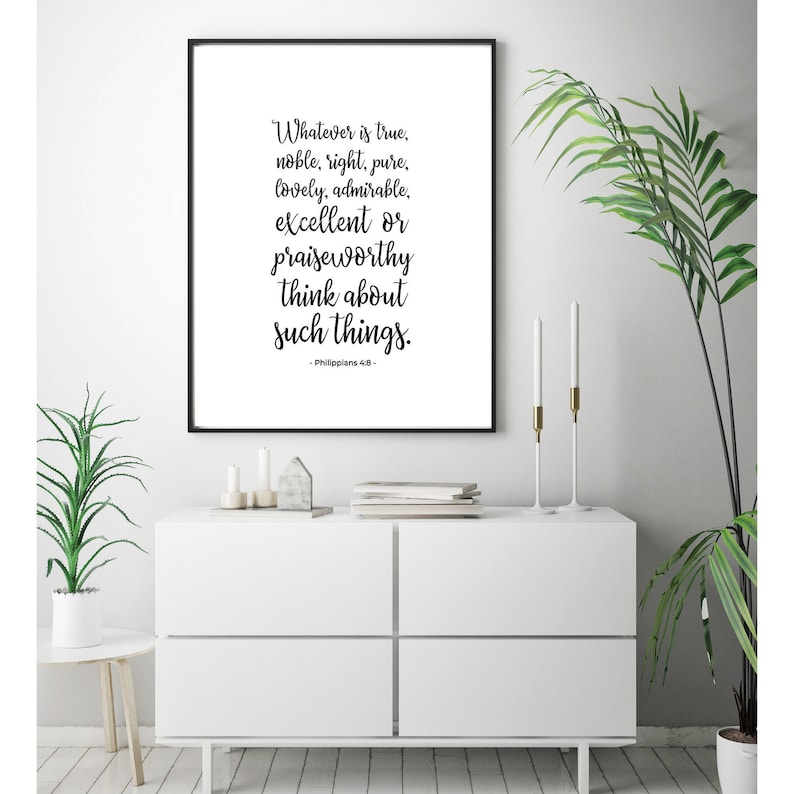 Whatever is Lovely Think About Such Things Philippians 4:8 | Etsy