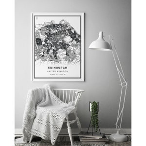 Edinburgh Map Print | Minimalistic Wall Art Poster | City Maps ...