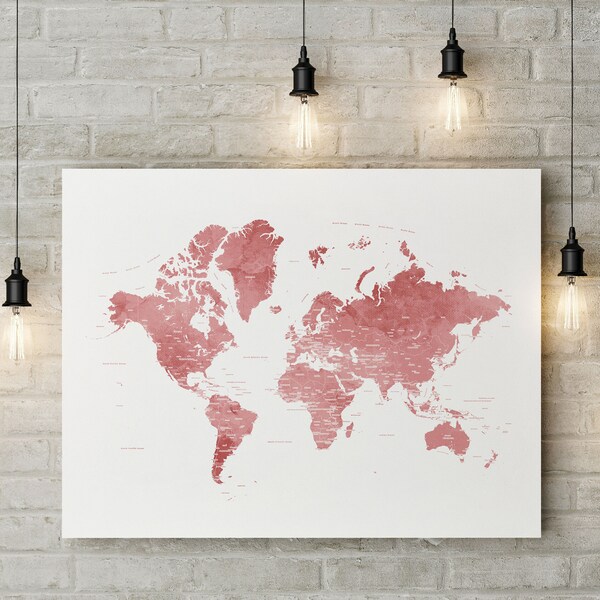 World Map Poster - Etsy