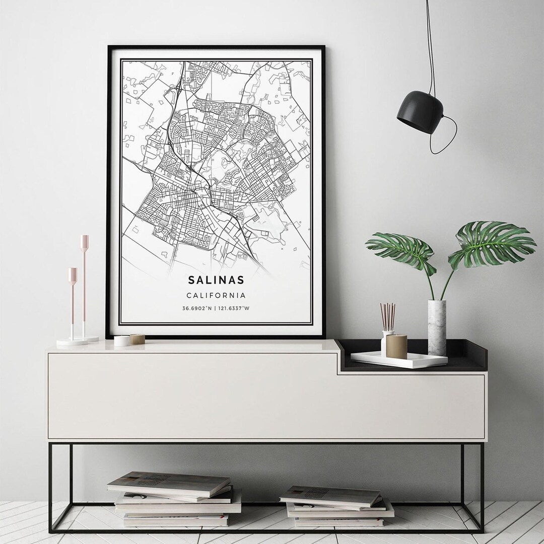 Salinas Map Print | Minimalistic Wall Art Poster | City Maps ...