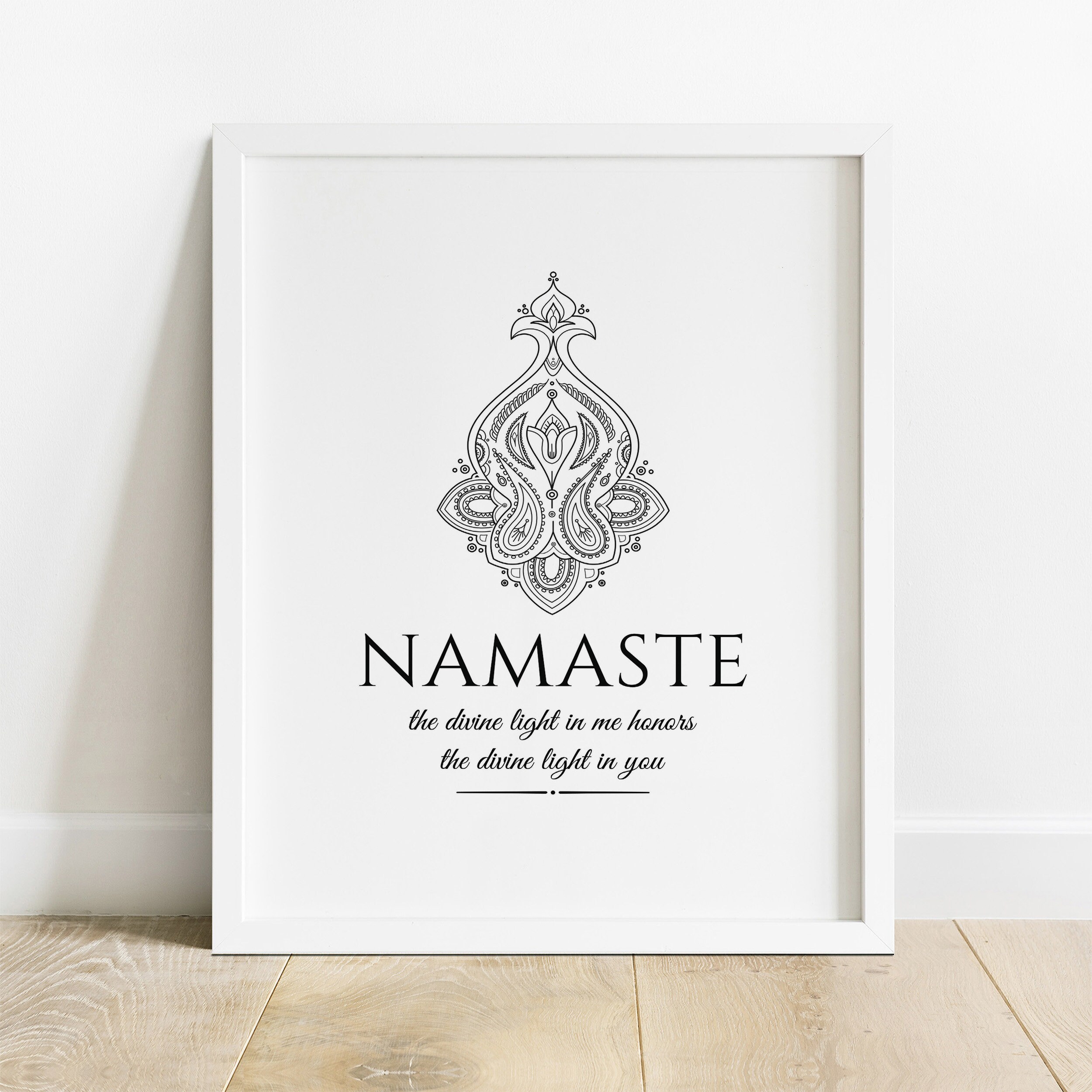 Namaste Definition Yoga Studio Decor Inspirational Quote | Etsy