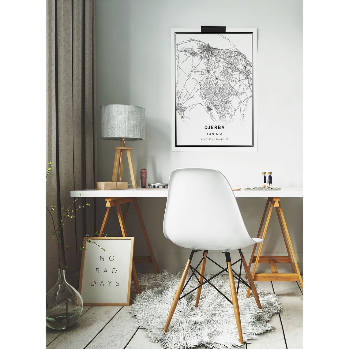 Djerba Map Print Minimalistic Wall Art Poster City Maps | Etsy