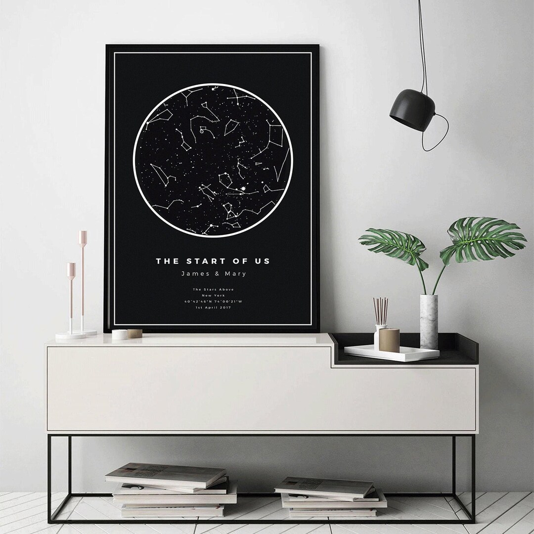 Custom Star Map Print, Personalized Wedding Anniversary Gift | #COR - Etsy