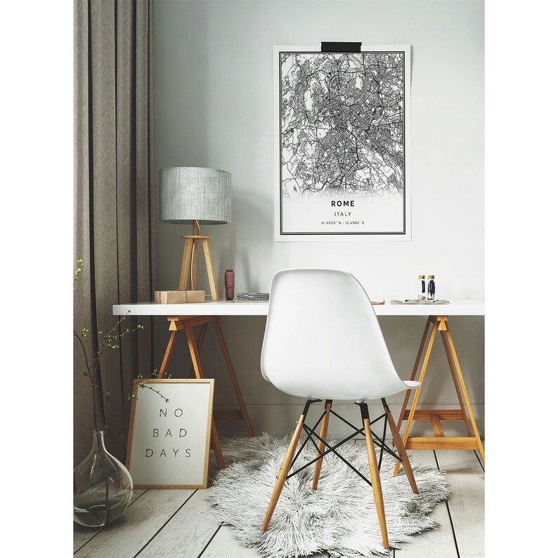 Rome Map Print Minimalistic Wall Art Poster City Maps - Etsy