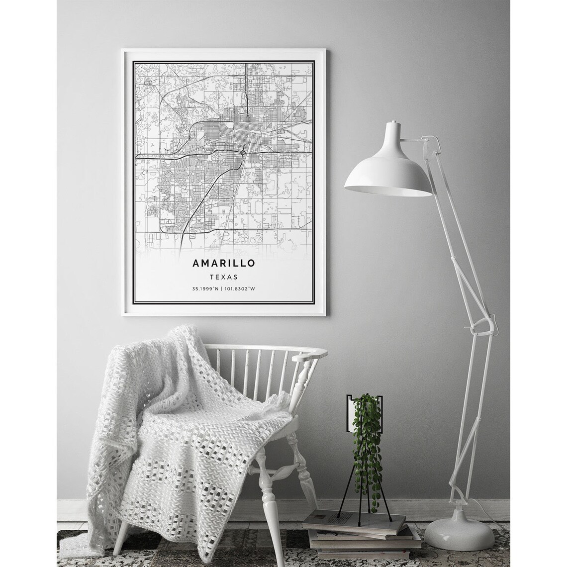 Amarillo Map Print Minimalistic Wall Art Poster City Maps - Etsy
