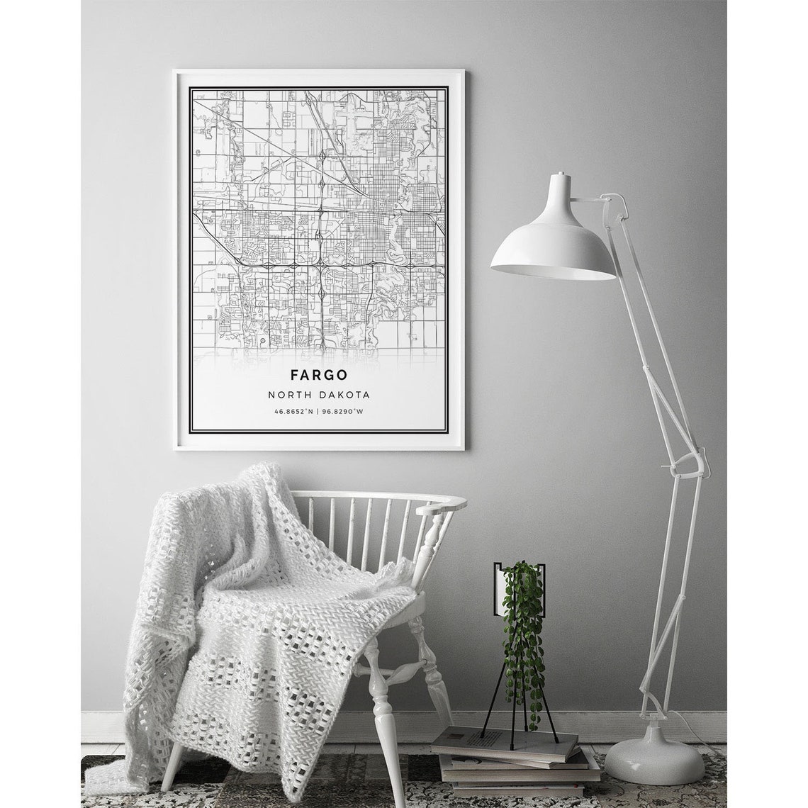 Fargo Map Print Minimalistic Wall Art Poster City Maps - Etsy