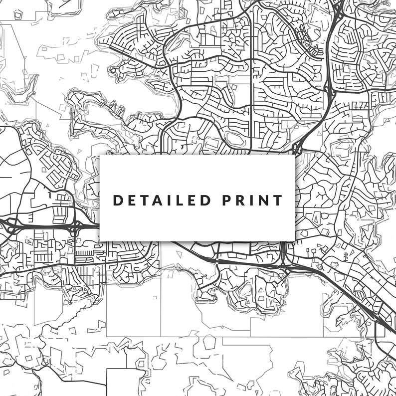 Thousand Oaks Map Print Minimalistic Wall Art Poster City - Etsy