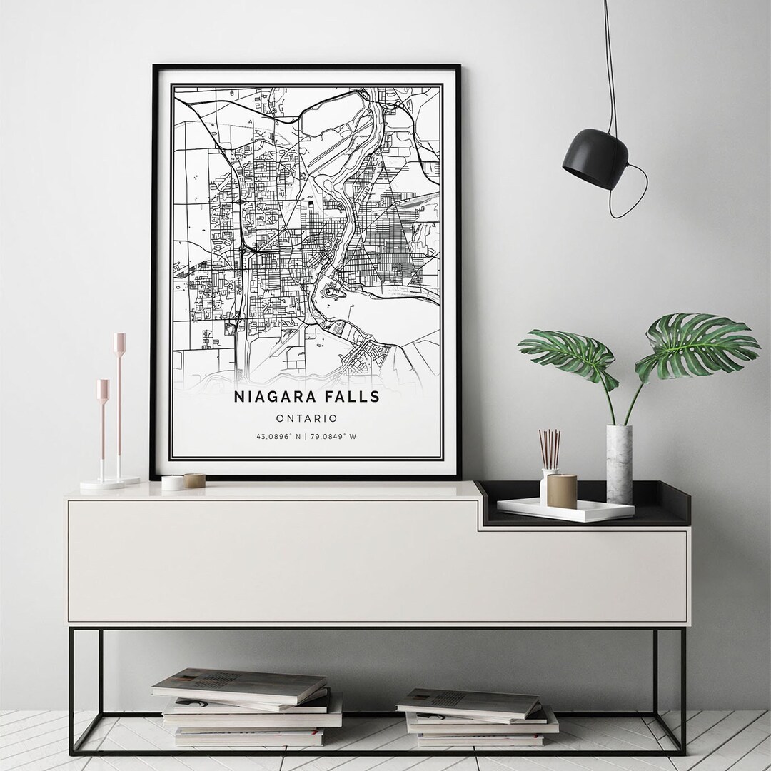 Niagara Falls Map Print | Minimalistic Wall Art Poster | City Maps ...
