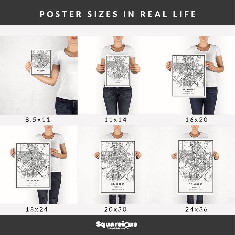 St. Albert Map Print Minimalistic Wall Art Poster City - Etsy