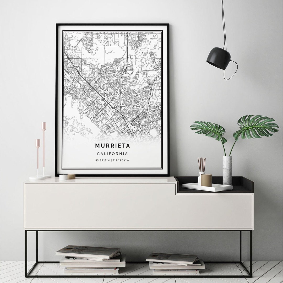 Murrieta Map Print | Minimalistic Wall Art Poster | City Maps ...