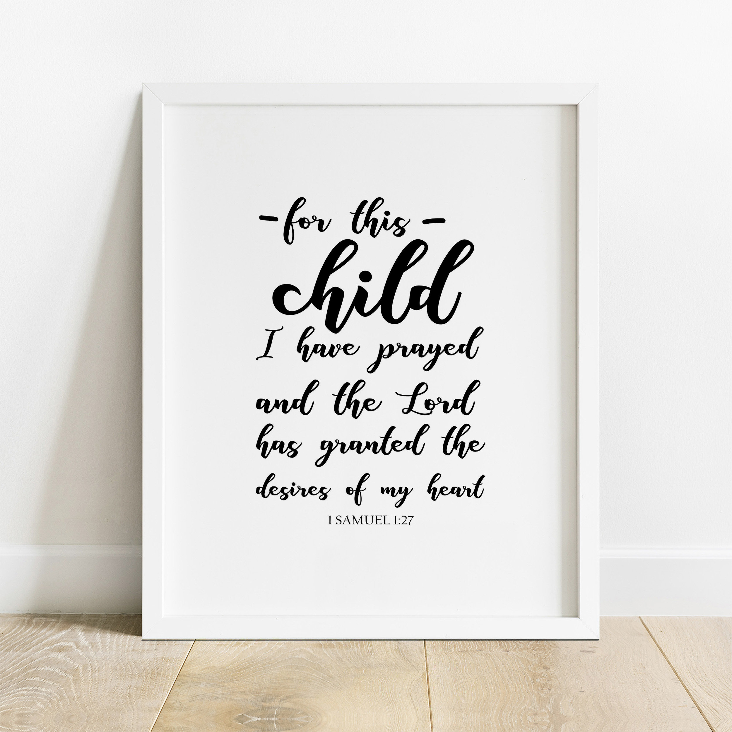 For This Child I Have Prayed Poster 1 Samuel 1:27 Bible Verse | Etsy
