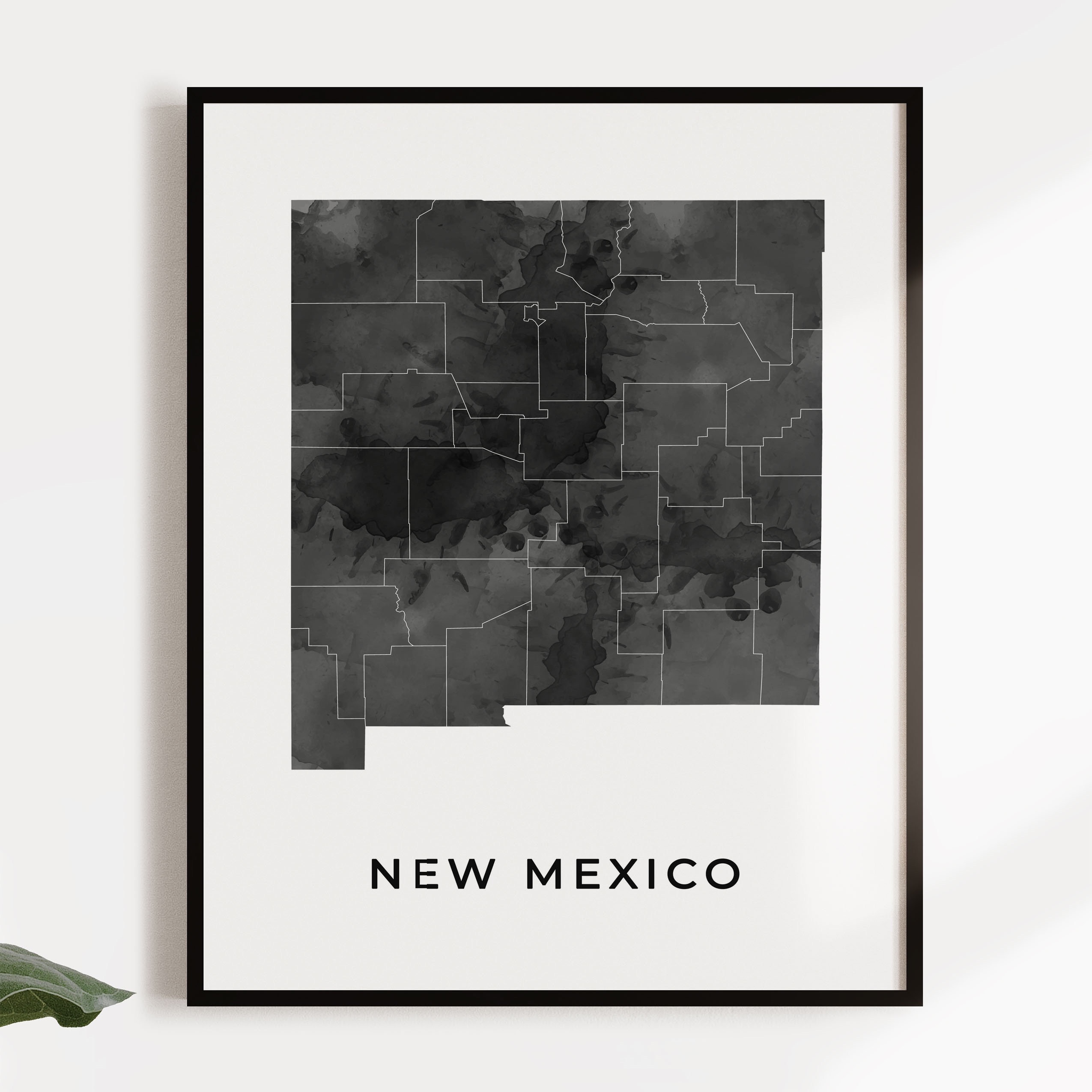 New Mexico Map Art Poster Black and White Wall Art Print of - Etsy