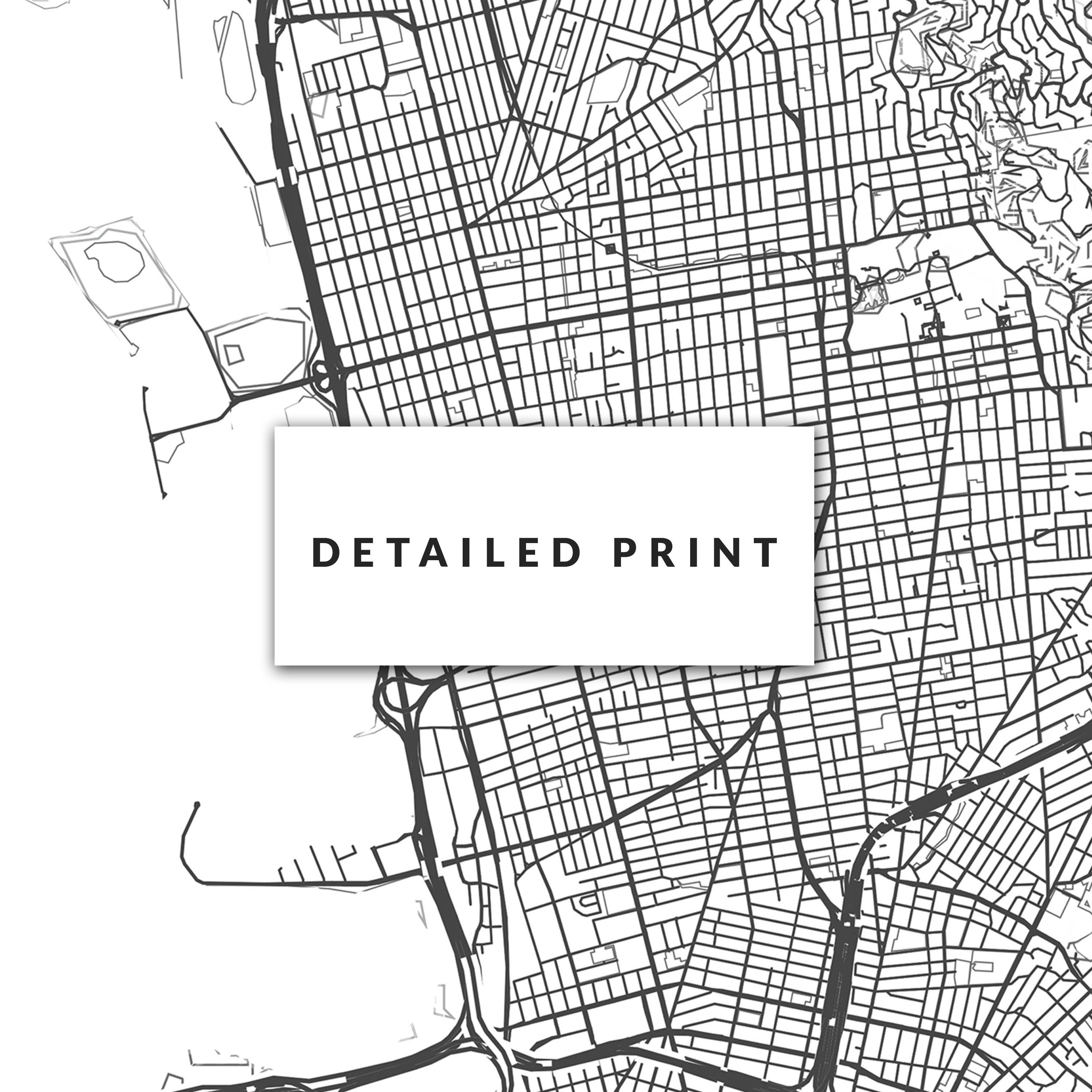 Berkeley Map Print Minimalistic Wall Art Poster City Maps - Etsy