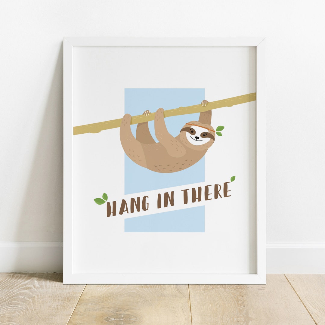 Sloth Poster Wall Decor, Poster Wall Decor, Sloth Wall Decor, Hang in ...