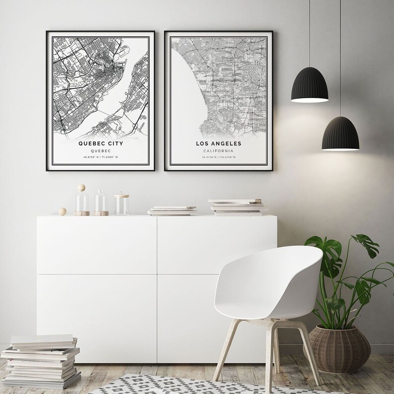 Quebec City Map Print Minimalistic Wall Art Poster City - Etsy